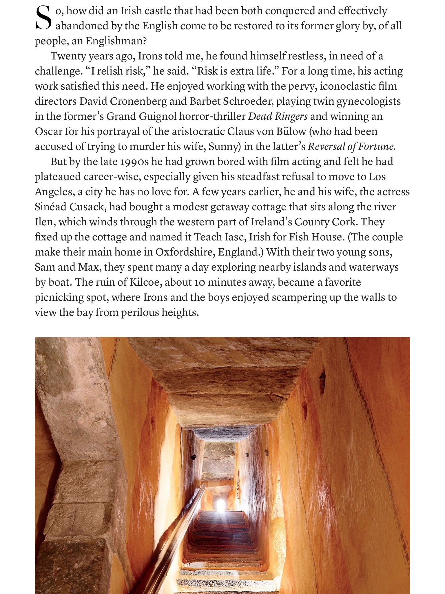 Kilcoe Castle | jeremyirons.net