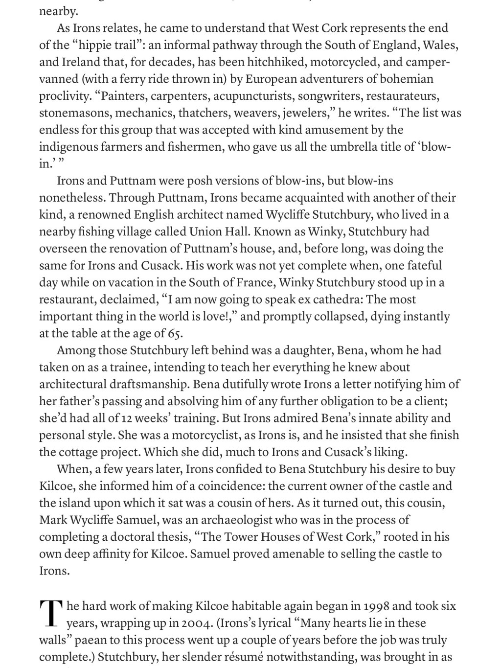 Kilcoe Castle | jeremyirons.net